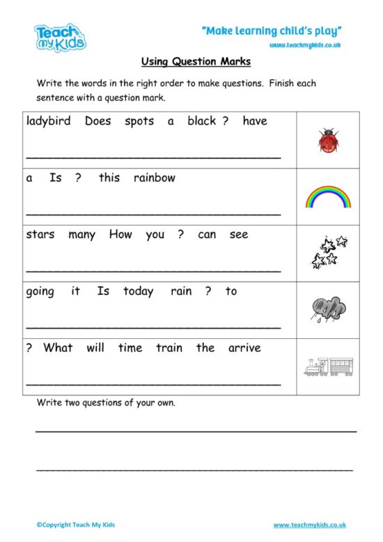 Using Question Marks TMK Education